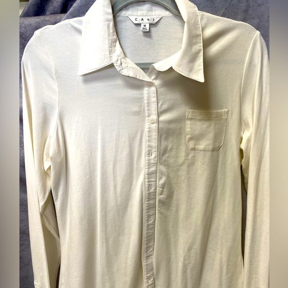 CAbi | Tops | Cabi Button Down Blouse Very Soft Medium White | Poshmark